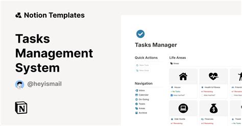 Tasks Management System Template By Heyismail Notion Marketplace