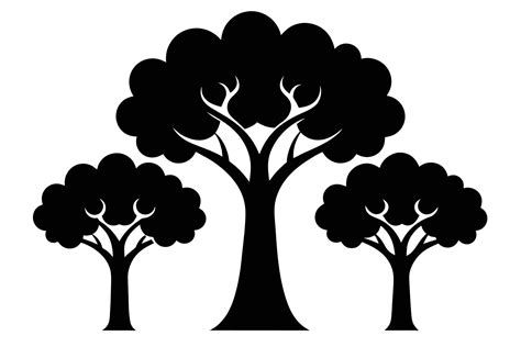 Black Tree Clipart Set Vector Isolated On White Background 41447504