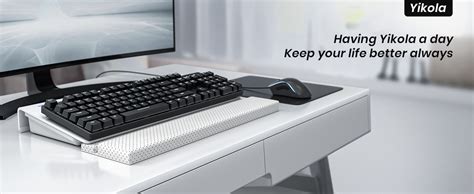 Yikola Acrylic Computer Keyboard Stand With Wrist Rest And Storage Tray 3 Level