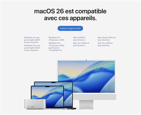 Quels Mac Sont Compatibles Macos Tahoe 26 Macplanete