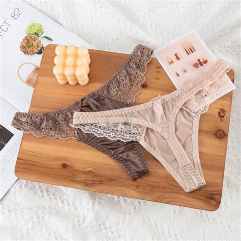 Womens Sheer Lace Thong Panties Pack Snazzyway