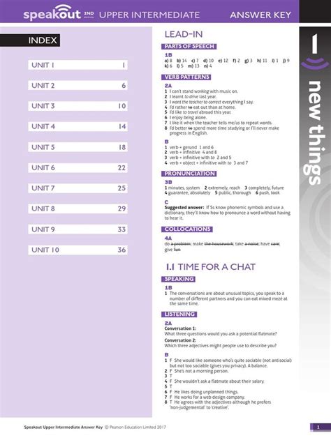 Answer Key Index Upper Intermediate Pdf Linguistics