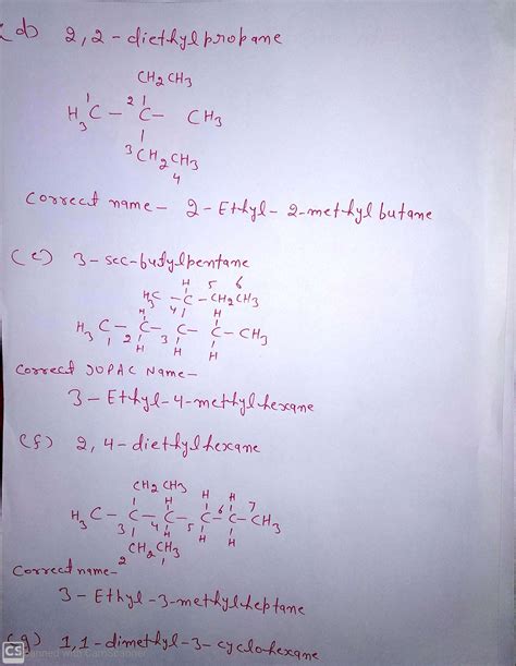 Solved The Following Compounds Are Named Incorrectly Draw The