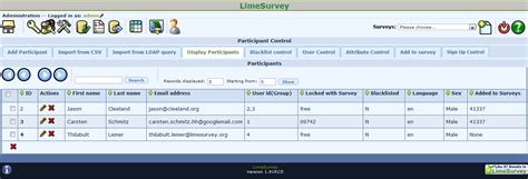 Central Participants Database User Panel Development Limesurvey Manual