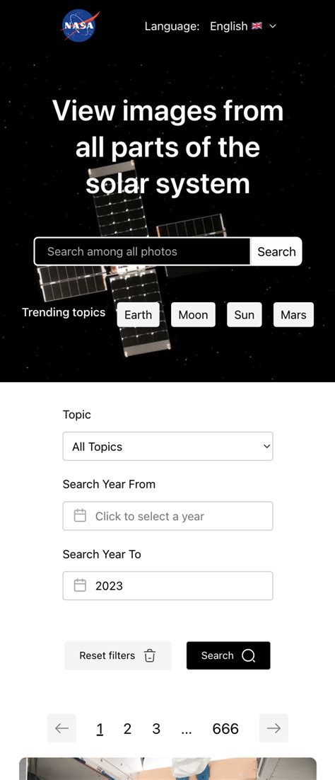 Github Nikitaklimuk Nasa Media Library This Project Is A React Based Web Application That