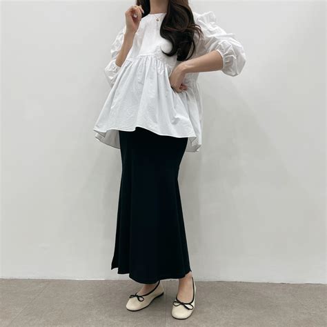 제이린 머메이드임부골지트임스커트블랙
