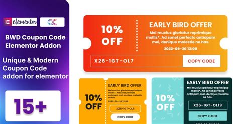 Coupon Code Wordpress Plugin For Elementor Templatemonster