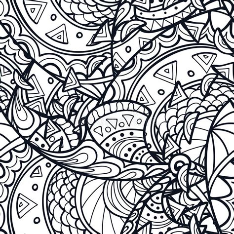 Doodle Outline Seamless Pattern Stock Vector Illustration Of Cartoon Drawn 67669433