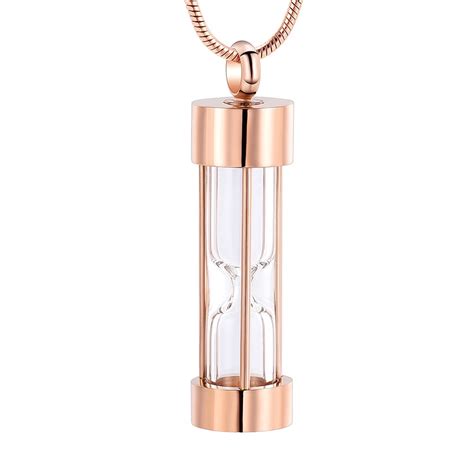 Clear Glass Hourglass Cremation Jewelry For Ashes Urn Necklace Lockets
