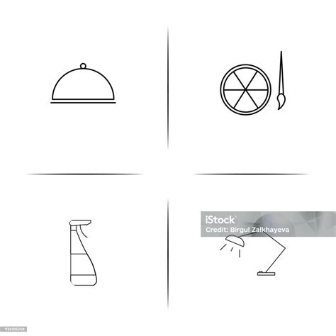 홈 기기 및 장비 간단한 선형 아이콘 세트입니다 간단한 개요 아이콘 0명에 대한 스톡 벡터 아트 및 기타 이미지 0명 디자인 벡터 Istock