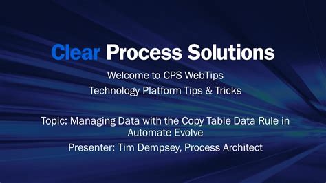 Cps Webtips Managing Data With Copy Table Rule In Precisely Automate