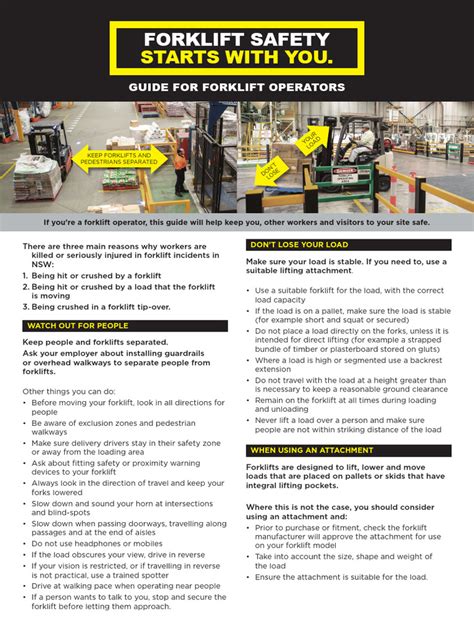 Forklift Safety Guide For Operatorsv10 Pdf Forklift Seat Belt