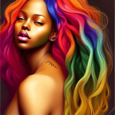 Belle Femme Afro Américaine Avec De La Mélanine Et De Longues Mèches