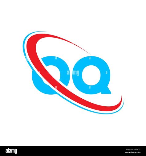Oq O Q Letter Logo Design Initial Letter Oq Linked Circle Upercase Monogram Logo Red And Blue