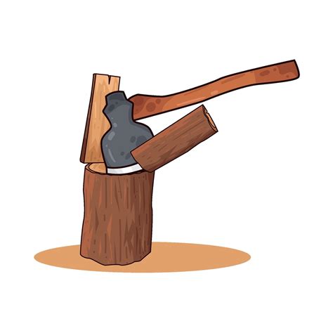 Illustration Of Wood Splitting Axe 54477449 Vector Art At Vecteezy