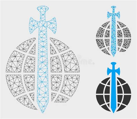 Global Guard Vector Mesh 2d Model And Triangle Mosaic Icon Stock Vector Illustration Of Planet