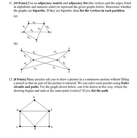 Solved Points Use An Adjacency Matrix And Adjacency Chegg Com