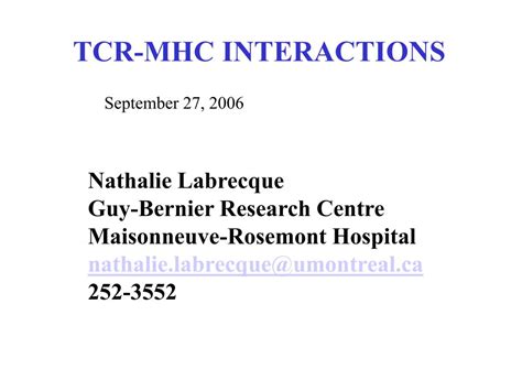 Ppt Tcr Mhc Interactions Powerpoint Presentation Free Download Id 3132845