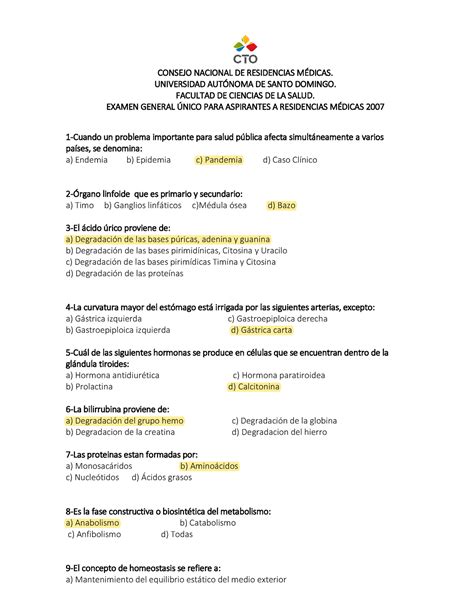Enurm 2007 Corregido CONSEJO NACIONAL DE RESIDENCIAS MÉDICAS