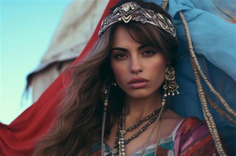 Premium Photo Portrait Of A Beautiful Young Woman In A Gypsy