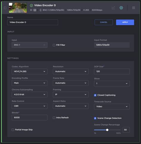 Configuring Video Encoder Settings
