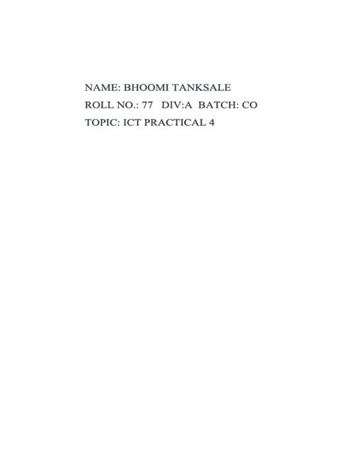 Ict Practical 4 Pdf Information Technology Engineering