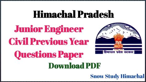 Himachal Pradesh Junior Engineer Civil Environmental Junior Engineers Old Question Paper