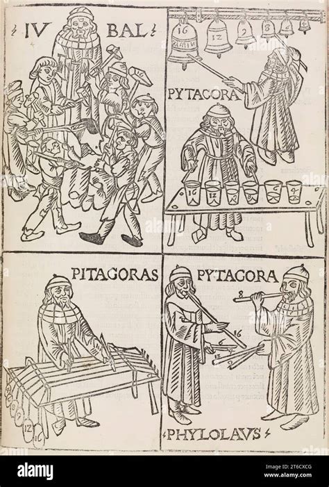 Teorías Musicales De Pitágoras 1492 Hombres Tocando Instrumentos