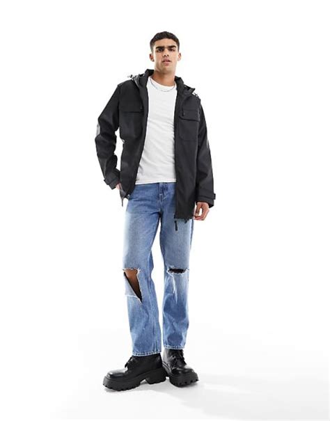 Threadbare Veste Décontractée En Caoutchouc Noir Asos