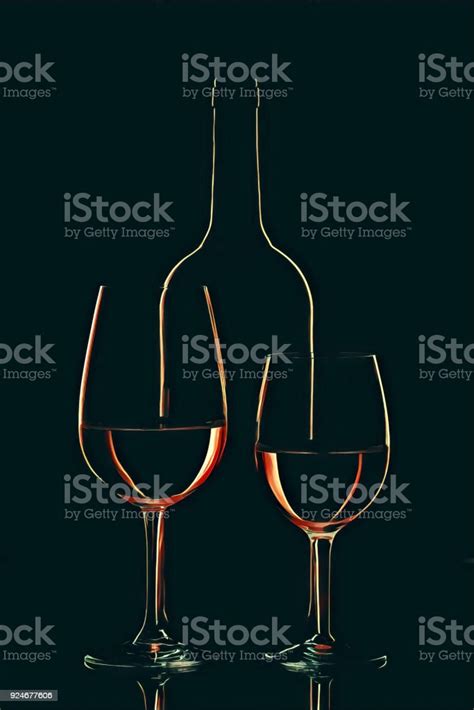 어두운 바탕에 레드 와인 병 및 유리 등고선 양식에 일치 시키는 그림 0명에 대한 스톡 사진 및 기타 이미지 0명 가득 찬
