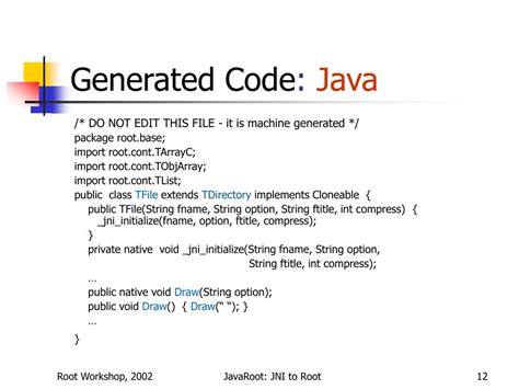 ppt javaroot an automatic java to root interface generator