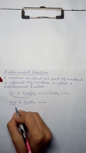 Explaine Displacement Reaction And Exothermic Reaction Filo