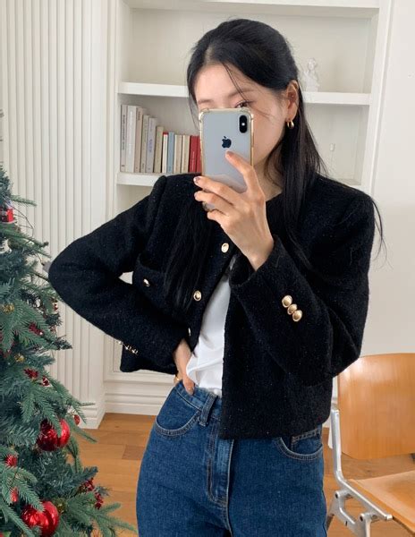 모앤 트위드 자켓 3color피치 단독주문시오늘출발 가을하객룩 하객룩 하객룩자켓 트위드자켓 노카라자켓 추천 Ganaesra