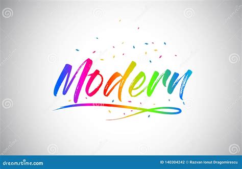 Modern Creative Vetor Word Text With Handwritten Rainbow Vibrant Colors