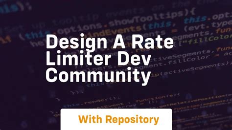 Design A Rate Limiter Dev Community Youtube