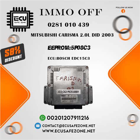 Immo Off Bosch Edc15 0281 010 439 Mitsubishi Carisma 2 0l Did 2003