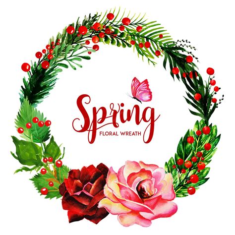 Premium Vector Watercolor Spring Floral Wreath