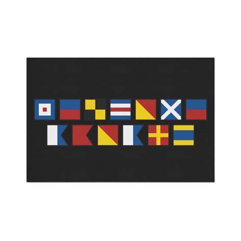 Welcome Aboard Spelled Out With Nautical Signal Flags Heavy Duty Floor Mat Semaphore Flags