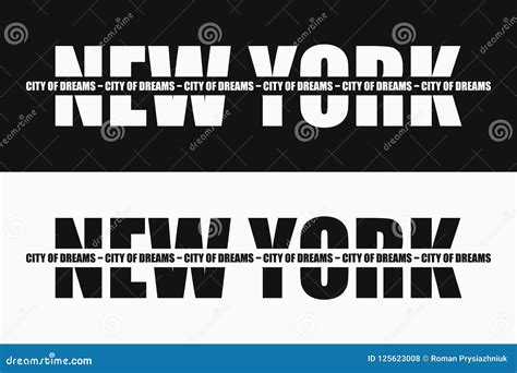 New York Fashion Typography With Slogan On Stripe City Of Dreams
