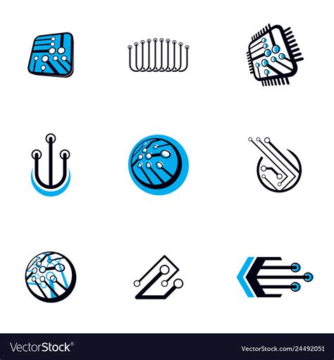 Technology Communication Cybernetic Elements Vector Image