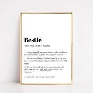Bestie Definition Print Best Friend Gift Gift For Friend Etsy