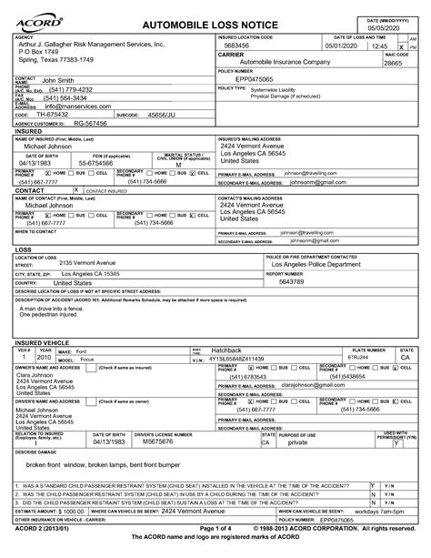 Acord2 Auto Loss Forms Processing Automation Skill Abbyy Vantage