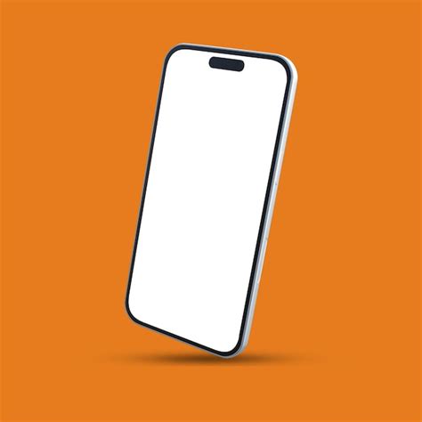 Вид сбоку смартфона на желтом фоне 3d визуализация Psd макет Премиум