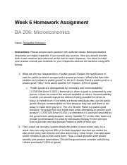 Week Homework Assignment Docx Week Homework Assignment BA Microeconomics Name