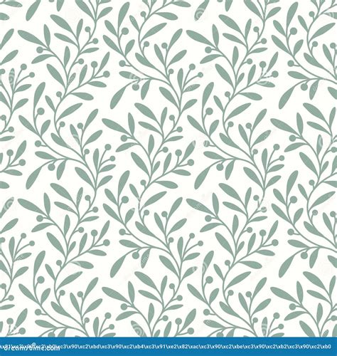 Green Branch Seamless Pattern Stock Vector Illustration Of Cultures Botany