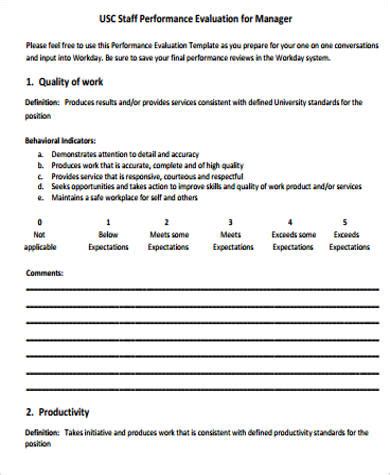 FREE 11 Sample Performance Evaluation Forms In MS Word PDF