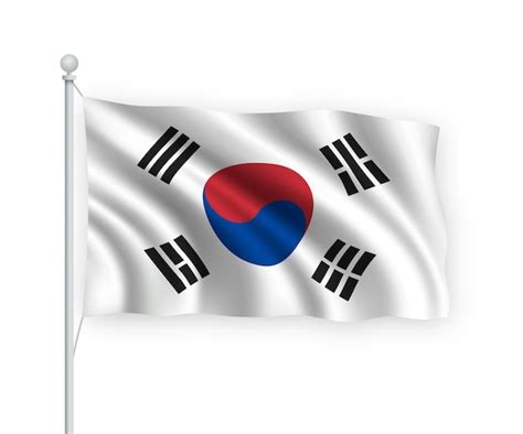 Premium Vector Waving Flag Of South Korea