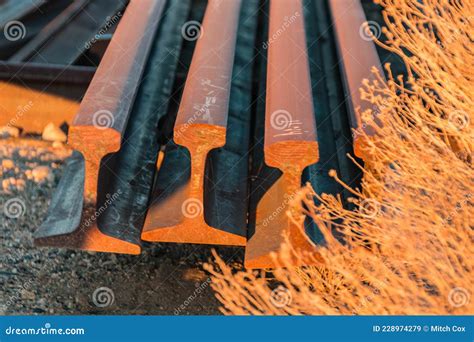Four Rails Stock Image Image Of Building Parallel 228974279