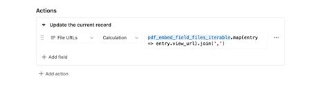 how to embed pdf attachments into the record using the calculation
