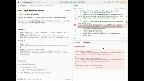 Top K Frequent Words Problem From Leetcode Using Java 8 Streams And Functional Programming